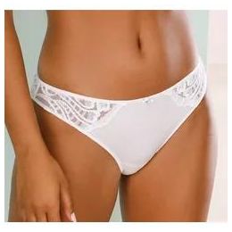 Tanga Lascana "Flora", Damen, Gr. 48/50, beige (champagner), Spitze, Obermaterial: 89% Polyamid, 11% Elasthan, Unterhosen Tanga, hinten aus leicht transparenter Spitze