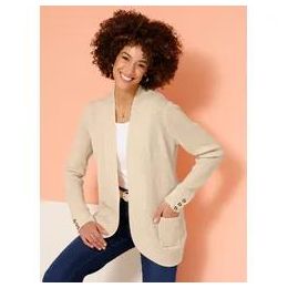 Strickjacke Classic Basics, Damen, Gr. 46, beige (elfenbein), 100% Polyacryl, unifarben, Strickjacken Strickjacke