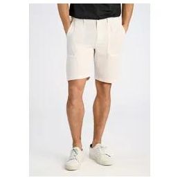 Shorts LINDBERGH "Leinenshorts Relaxed Fit", Herren, Gr. XL, wei&szlig; (optical wei&szlig;), Obermaterial: 55% Baumwolle, 45% Leinen, relaxed fit, Hosen Shorts
