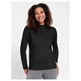 Stehkragenpullover Casual Looks "Pullover", Damen, Gr. 50, schwarz, 100% Baumwolle, unifarben, Pullover Stehkragenpullover