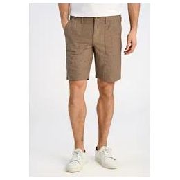 Shorts LINDBERGH "Leinenshorts Relaxed Fit", Herren, Gr. M, grau (dk stone), Obermaterial: 55% Baumwolle, 45% Leinen, relaxed fit, Hosen Shorts