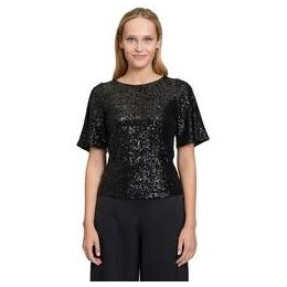 Kurzarmshirt Vera Mont "Damen mit Fl&uuml;gel&auml;rmeln", Damen, Gr. 34, schwarz, Obermaterial: 93% Polyester, 7% Elasthan; Futter: 100% Polyester, festlich, figurbetont normal, Rundhals, Shirts, Pailletten