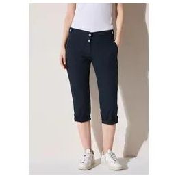 3/4-Hose Cecil, Damen, Gr. 32, L&auml;nge 22, blau (universal blau), Web, 98% Baumwolle, 2% Elasthan, unifarben, comfort fit 3/4-L&auml;nge, Hosen, aus Baumwolle mit Stretchanteil