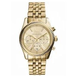 Chronograph Michael Kors "LEXINGTON", gold (goldfarben), Armbanduhren, Damen, Chronograph, Quarzuhr, Armbanduhr, Damenuhr, Stoppfunktion, Edelstahlarmband