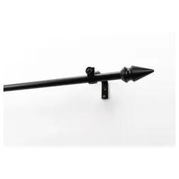 Gardinenstange Garesa "SPYRNA mit offenem Tr&auml;ger", schwarz, L:120cm &Oslash;:16mm, Holzwerkstoff, Metall, Gardinenstangen, Vorhanggarnitur, verl&auml;ngerbar, Spitze, ohne Ringe