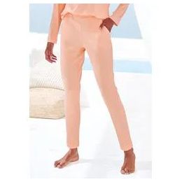 Pyjamahose s.Oliver, Damen, Gr. 40/42, N-Gr, orange (orange, meliert), Rippware, Obermaterial: 92% Modal (TENCELTM), 8% Elasthan, meliert, slim fit lang, Hosen Pyjamahose, in elastischer 4x4 Rippware