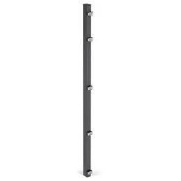 GAH Alberts Zaunpfosten ALBERTS "60x40 mm f&uuml;r Doppelstabmattenzaun", grau (anthrazit), B:6cm H:147,5cm T:4cm, Stahl, Zaunpfosten, 147,5 cm, zur Befestigung mit Einschlag-Bodenh&uuml;lse oder Pfostentr&auml;ger