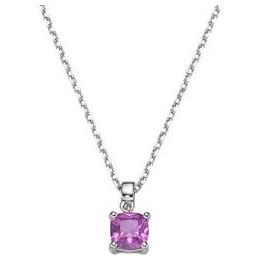 Kette mit Anh&auml;nger Smart Jewel "mit farbigen Ziersteinen, Silber 925", pink, Halsketten, Damen, 45cm, Silber 925 (Sterlingsilber)