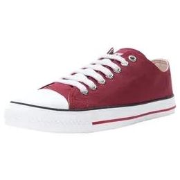 Sneaker Ethletic "Trainer White Cap Lo Cut", Damen, Gr. 39, rot (true blood, just wei&szlig;), Obermaterial: 100% Baumwolle; Sohle: 100% Naturkautschuk, Schuhe Sneaker, Keine Angabe