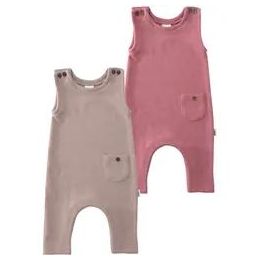 Jumpsuit Liliput, Jungen, Gr. 74, EURO-Gr&ouml;&szlig;en, braun (braun, rosa), 80% Baumwolle, 20% Polyester, ohne Ausschnitt, Overalls Jumpsuit, mit praktischen Druckkn&ouml;pfen im Schritt