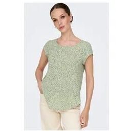 Shirtbluse Only "ONLVIC S/S AOP TOP NOOS PTM", Damen, Gr. 38, lilypad aop:marekka small graphic, Web, Obermaterial: 97% Polyester, 3% Elasthan, bedruckt, regular fit h&uuml;ftlang, Rundhals, Blusen, mit Allover Druck