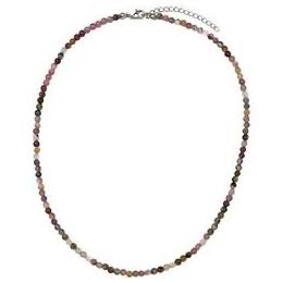Collier Firetti "Schmuck Geschenk Messing Halsschmuck Halskette Edelstein", bunt (silberfarben, altrosa, gr&uuml;n, schwarz), Halsketten, Damen, Messing, L: 50 B: 4mm, Collier, Made in Germany - mit Turmalin, B:4mm