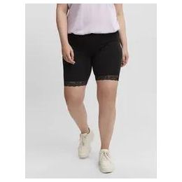Radlerhose Vero Moda CURVE "VMLENNON CYCLE SHORTS - S GA NOOS CURVE", Damen, Gr. M (46), N-Gr, schwarz, Jersey, Obermaterial: 95% Baumwolle, 5% Elasthan, unifarben, kniefrei, Hosen Radlerhose