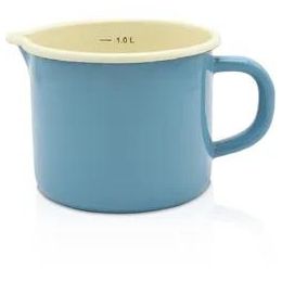 Kr&uuml;ger Milchtopf KR&Uuml;GER, blau, H:11cm &Oslash;:12cm, T&ouml;pfe, Literskala, 1 Liter, f&uuml;r Induktions-Kochfelder geeignet