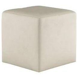 Hocker COTTA "Cuby", beige (bisquit), B:40cm H:40cm T:40cm, 64% POLYURETHAN (PU) / 25% POLYESTER (PES) / 11% BAUMWOLLE (CO), Hocker, Hocker, Sitzw&uuml;rfel, Cube, Sitzhocker