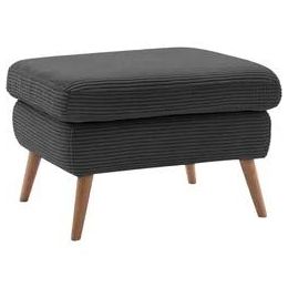 Hocker exxpo - SOFA FASHION "Scandi bequem und elegant mit hohem Holzfu&szlig;", grau (anthrazit), B:72cm H:47cm T:62cm, Hocker, Hocker, bequem und elegant mit hohem Holzfu&szlig;