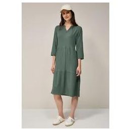 Midikleid Cecil, Damen, Gr. XXL46, US-Gr&ouml;&szlig;en, gr&uuml;n (balmy khaki), Stoff, 56% Viskose, 43% Polyester, 1% Elasthan, unifarben, normal knielang, Rundhals, B&uuml;ndchen, Kleider Midikleid, knielang