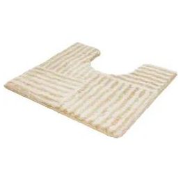 Badematte Kleine Wolke "Chelsea", beige (sandbeige), H:20mm, Polyester, Badematten, Badematte, Badteppich, modernes Design, gestreift