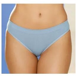 Slip Lascana, Damen, Gr. 48/50, blau (meerblau), Jersey, Obermaterial: 58% Baumwolle, 39% Polyamid, 3% Elasthan, figurbetont, Unterhosen Slip, aus angenehm weicher Baumwolle