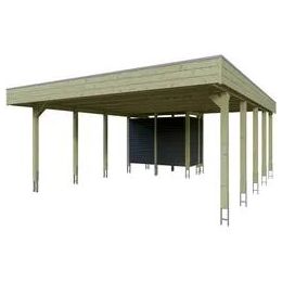 Skan Holz Doppelcarport SKANHOLZ "Friesland Set 14", gr&uuml;n, B/H/T: 254cm x, Carports
