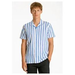 Leinenhemd LINDBERGH "Leinenhemd Relaxed Fit", Herren, Gr. XXL, Normalgr&ouml;&szlig;en, blau, Obermaterial: 70% Baumwolle, 30% Leinen, Hemden