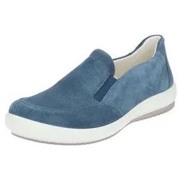 Slipper Legero "Legero Slipper Veloursleder", Damen, Gr. 42, blau, Veloursleder, Schuhe Slipper