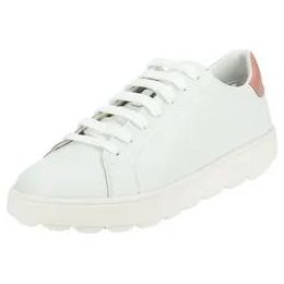 Sneaker Geox "Geox Sneaker Leder/Synthetik", Damen, Gr. 37, rosa (wei&szlig;, rosa), Leder, Synthetik, Schuhe Sneaker