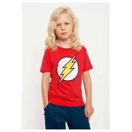 T-Shirt logoshirt "DC - Flash - Logo", M&auml;dchen, Gr. 140, rot, 100% Baumwolle, unifarben, normal, Rundhals, Shirts T-Shirt, mit coolem Print
