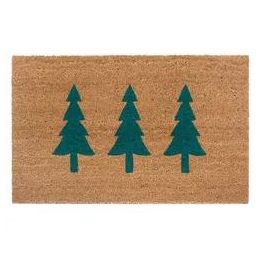 Fu&szlig;matte Hanse Home "Mix Mats Kokos Pine Trees, T&uuml;rmatte", gr&uuml;n (braun, gr&uuml;n), B:75cm H:15mm L:45cm, Kokos, Teppiche, Fu&szlig;matte, Weihnachten, Schmutzfangmatte, Outdoor, Rutschfest, Innen, Kokosmatte