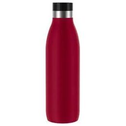 Isolierflasche Emsa "Trinkflasche Bludrop", rot (dunkelrot), H:26,1cm, Edelstahl, Trinkflaschen, Isolierflasche, Edelstahl, Quick-Press Deckel, 360 Trinkgenuss, 12h warm/24h k&uuml;hl