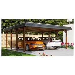 Skan Holz Doppelcarport SKANHOLZ "Spreewald", braun, B/H/T: 215cm x, Carports