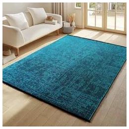 Teppich Ayyildiz TEPPICHE "SPACE 1900", blau, B:140cm H:7mm L:200cm, Chenille, Teppiche, Teppich, L&auml;ufer, Kurzflor, Boho, Vintage, Wohnzimmer