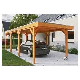 Skan Holz Einzelcarport SKANHOLZ "Grunewald", braun (hellbraun), B/H/T: 289cm x, Carports, mit EPDM-Dach