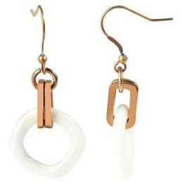 Adelia&acute;s Paar Ohrh&auml;nger ADELIA ́S "Damen Ohrstecker aus poliertem Edelstahl - Keramik", gold, Ohrringe, Damen, Damen, Edelstahl