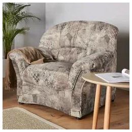 Sessel DOMO collection "Bahia belastbar bis 140kg/ Sitz", braun, B:102cm H:91cm T:92cm, Struktur (100% Polyester);Luxus-Microfaser (100% Polyester), mit Muster, Sessel, Sessel, Microfaser MELROSE, mocca