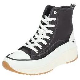 Sneaker Mustang SHOES "Mustang Shoes Sneaker Lederimitat/Textil", Damen, Gr. 40, schwarz, Lederimitat, Textil, Schuhe Sneaker