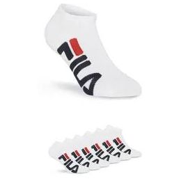 Socken Fila "UNISEX INVISIBLE SOCKS", Damen, Gr. 39-42, wei&szlig;, Baumwollmischung, unifarben mit Farbeinsatz, normal, Socken Socken, gro&szlig;er Markenschriftzug seitlich