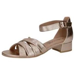 Riemchensandale Caprice "Caprice Sandalen Leder", Damen, Gr. 38,5, grau (platin), Leder, Schuhe Riemchensandale