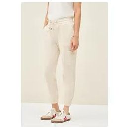 Jogger Pants Cecil, Damen, Gr. XXL, L&auml;nge 28, beige (light beige), Web, 71% Baumwolle, 25% Polyamid, 4% Elasthan, gestreift, comfort fit kn&ouml;chelfrei, Hosen, Middle Waist