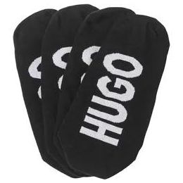 Sneakersocken HUGO UNDERWEAR "2P INVISIBLE W", Herren, Gr. 35-36, schwarz (schwarz 001), Baumwollmischung, kontrastfarbene Details, unifarben, elastisch, Socken Sneakersocken, mit HUGO Logoschriftzug unter der Sohle