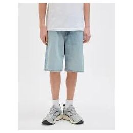 Jack & Jones Shorts JACK & JONES JUNIOR "JJIALEX mit Relaxed Fit und hoher Taille", Jungen, Gr. 134, N-Gr, blau (blau denim pack:opt. 3), Web, Obermaterial: 100% Baumwolle, unifarben, relaxed fit kniebedeckend, Hosen Shorts, unifarben, modisch, relaxed fit, Web