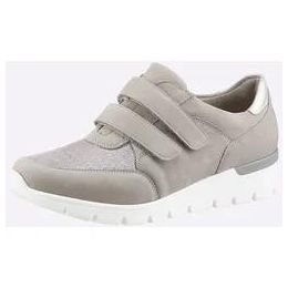 Waldl&auml;ufer Klettschuh WALDL&Auml;UFER, Damen, Gr. 7.5, grau (taupe), Nubukleder, Textil, Basic, Schuhe Klettschuh