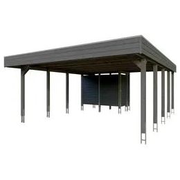 Skan Holz Doppelcarport SKANHOLZ "Friesland Set 14", grau (schiefergrau), B/H/T: 254cm x, Carports