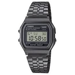 Chronograph Casio VINTAGE, schwarz (schwarz, schwarz), Armbanduhren, Damen, Chronograph, Quarzuhr, Armbanduhr, Damenuhr, Herrenuhr, Digitaluhr,Edelstahlarmband