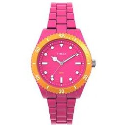 Quarzuhr Timex "LEGACY 37 mm", rosa (pink), Armbanduhren, Damen, Quarzuhr, Armbanduhr, Damenuhr,Kunststoffarmband, Leuchtzeiger