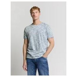 T-Shirt NO EXCESS "NO EXCESS Gestreiftes Crewneck t-shirt", Herren, Gr. 3XL, blau (himmelblau), 100% Baumwolle, Shirts T-Shirt