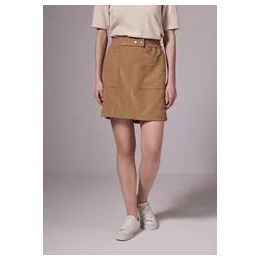 Sommerrock STREET ONE STUDIO, Damen, Gr. 36, braun (creamy braun), Stoff, 97% Polyester, 3% Elasthan, unifarben, gerade kniefrei, R&ouml;cke, mit Nieten