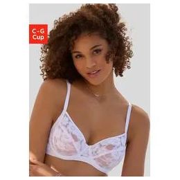 B&uuml;gel-BH Lascana, Damen, Gr. 100, Cup C, wei&szlig;, Mesh, Obermaterial: 87% Polyamid, 9% Elasthan, 4% Polyester, BHs B&uuml;gel-BH, aus zarter, elastischer Jacquardspitze und feinem Mesh, sexy Dessous