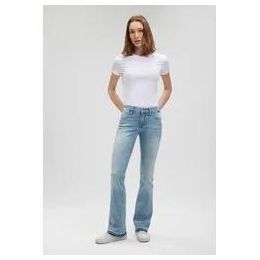 Bootcut-Jeans Mavi "BELLA MID-RISE", Damen, Gr. 30, L&auml;nge 28, blau (lt blau glam), 86% Baumwolle, 12% Polyester, 2% Elasthan, normal lang, Jeans, Bootcut Jeans