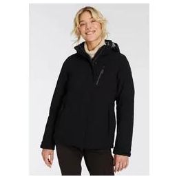 Funktionsjacke Killtec "KOW 140 WMN JCKT", Damen, Gr. 52, schwarz, Obermaterial: 100% Polyester, normal, hoch geschlossener Ausschnitt, mit verstellbarem Klettverschluss, Jacken Funktionsjacke, Wasserdicht & Winddicht & Atmungsaktiv, &Uuml;bergangsjacke